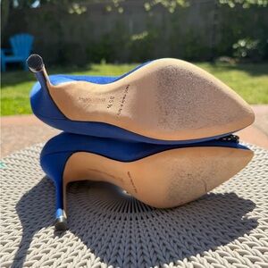 Manolo Blahnik | Shoes | Manolo Blahnik Blue Crystal Embellished Heels ...